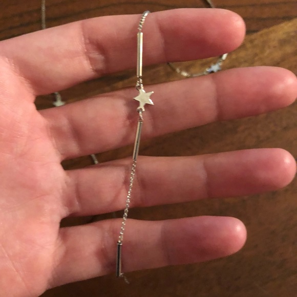 Vintage | Jewelry | Thin Dainty Silver Segmented Star Necklace | Poshmark
